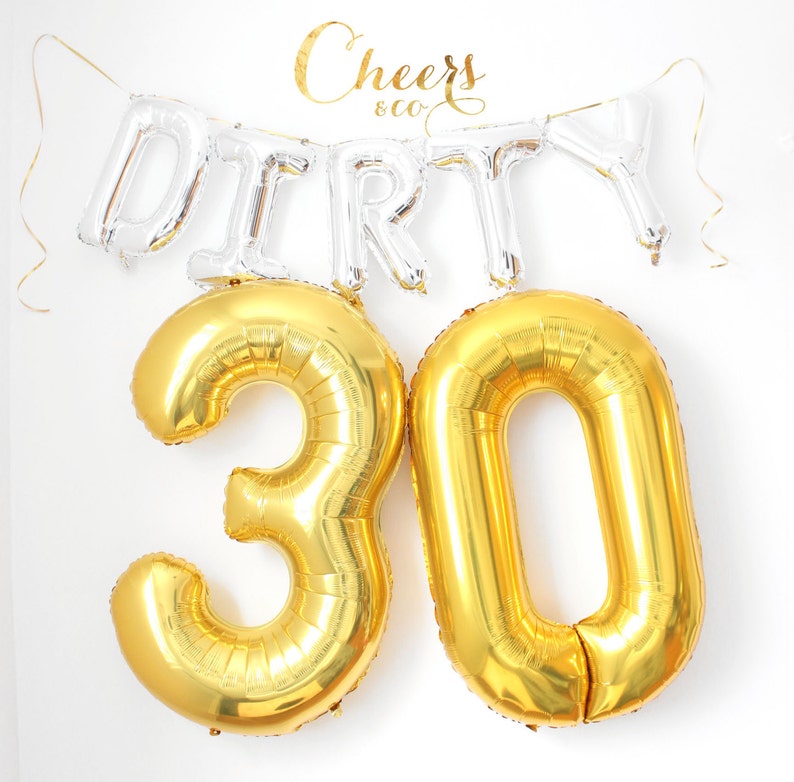 BIG 30 Negro / Oro rosa / Oro Flor número globo globo de - Etsy España