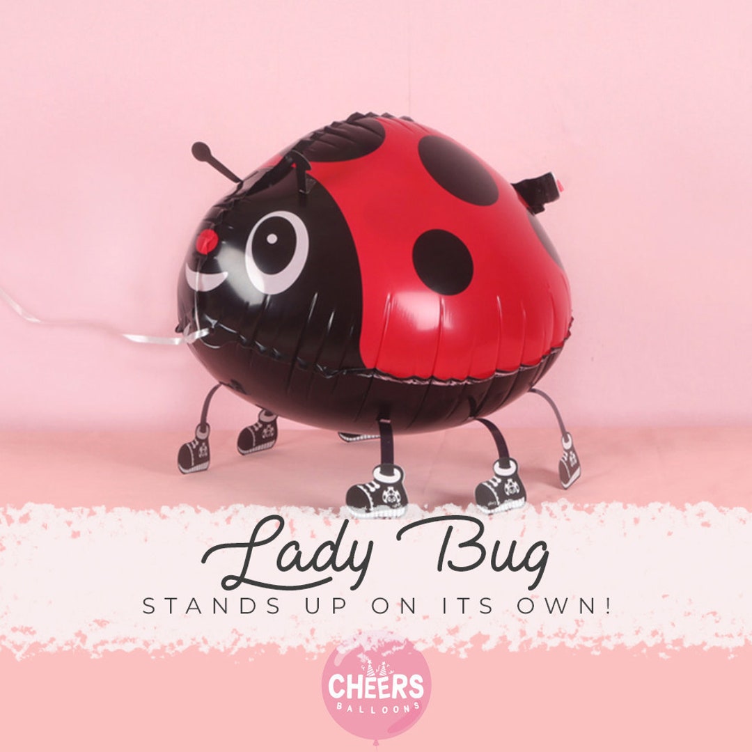 Ladybug Balloon 18"- Red and Black, Party Supplies, Walking Balloon ...