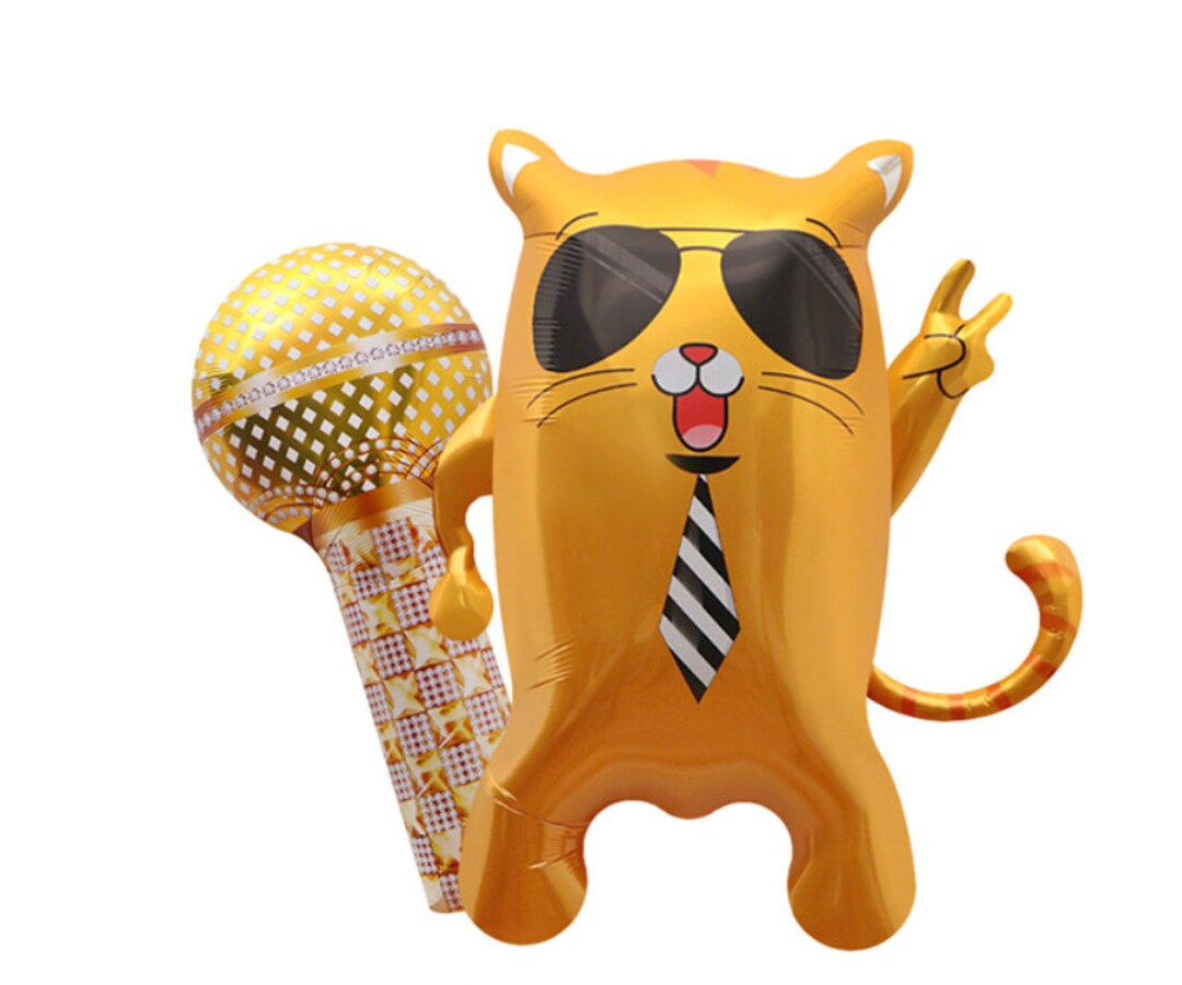 Cool Karaoke Cat 19" - Boombox, Microphone, KTV Party , Musicians ...