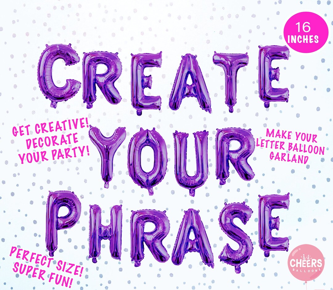 16" Purple Letter and Numbers Balloons - Create Your Balloon Banner ...