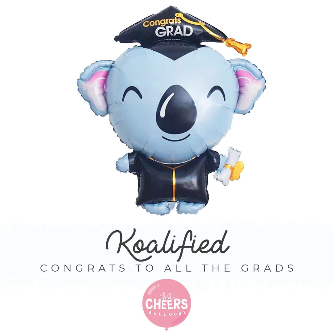 Graduation Koala Bear Balloon 32" || Jungle Party, Koala Birthday ...