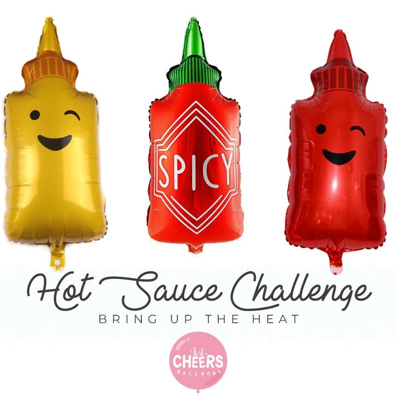 Condiment Balloon Set || Mustard, Ketchup, Sriracha Spicy Sauce ...