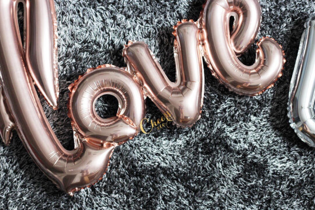 Love Script Foil Balloon Rose Gold - Birthday Balloon - Love Balloon ...