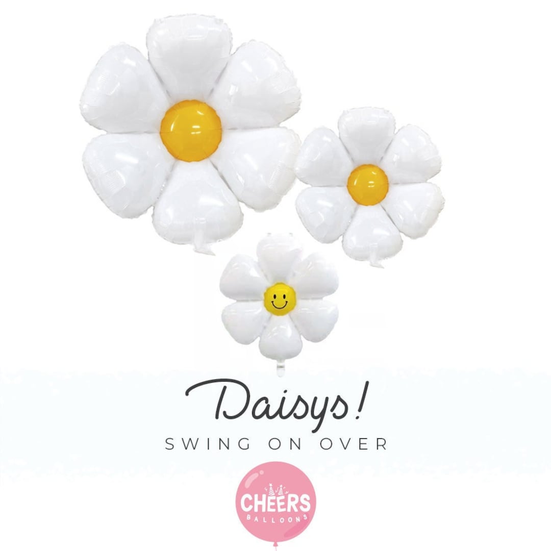 Three Sizes. Daisy Flower Themed Balloon - Mylar Balloon - Party ...