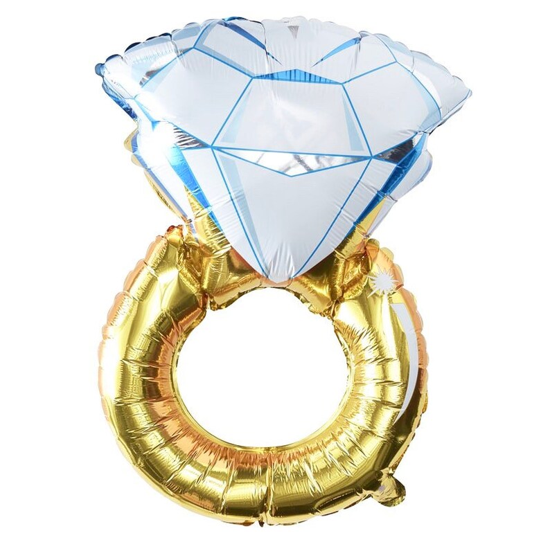 Diamond Ring Gold Foil Mylar Balloon Bachelorette Balloon - Etsy