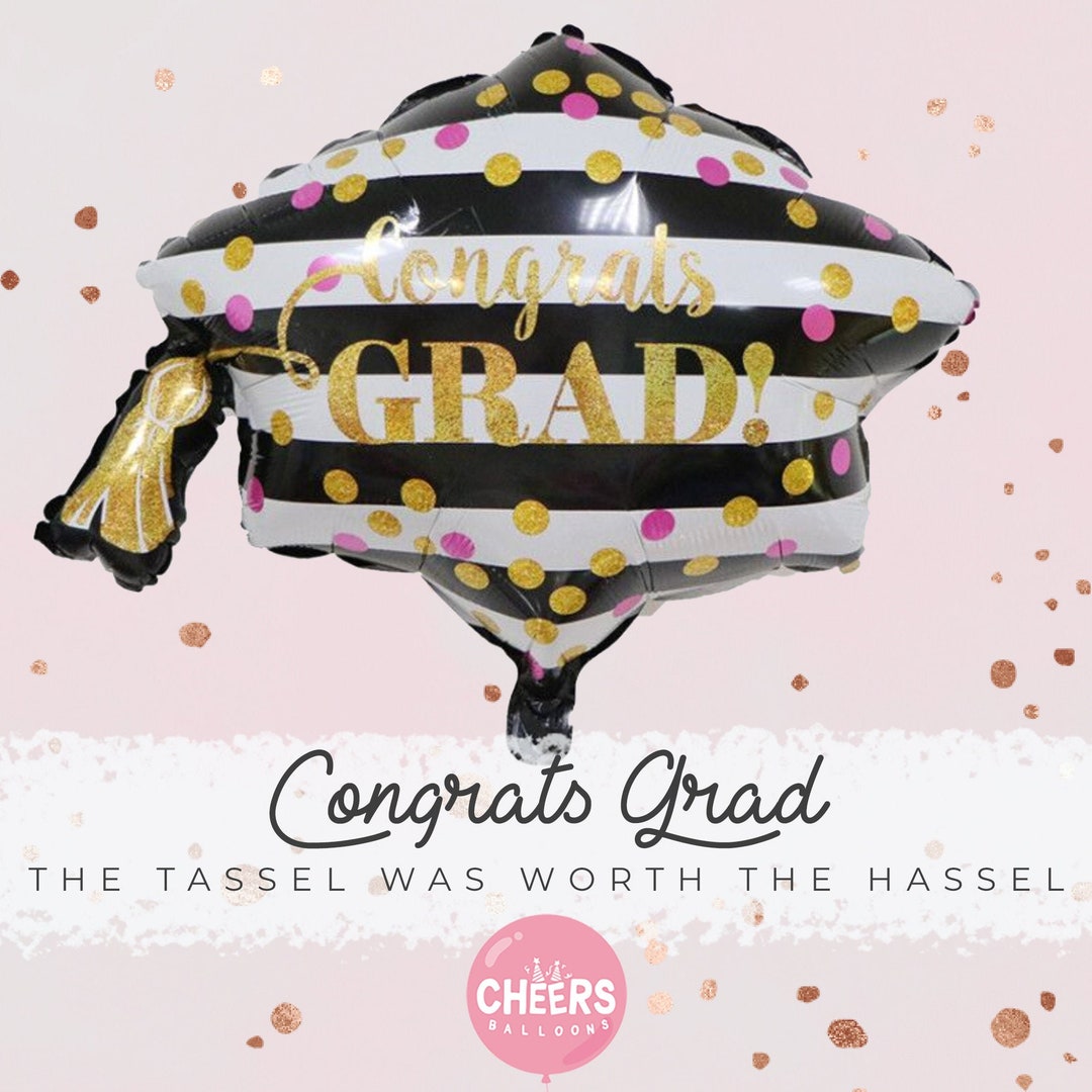 Graduation Cap Balloon 27" || Diploma, High School, University, Prom ...
