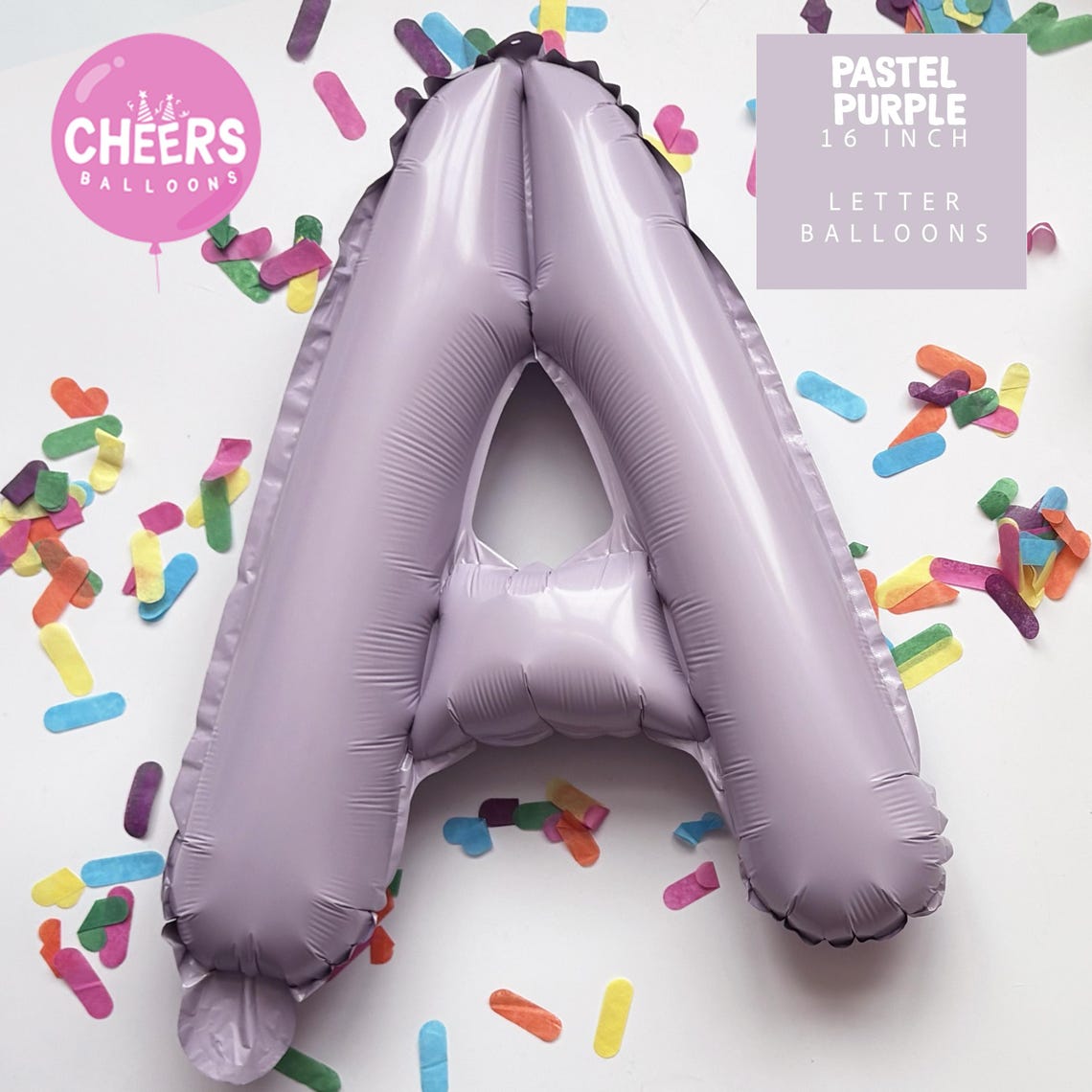 Globos con letras y números en color morado pastel de 16" - Crea tu ...