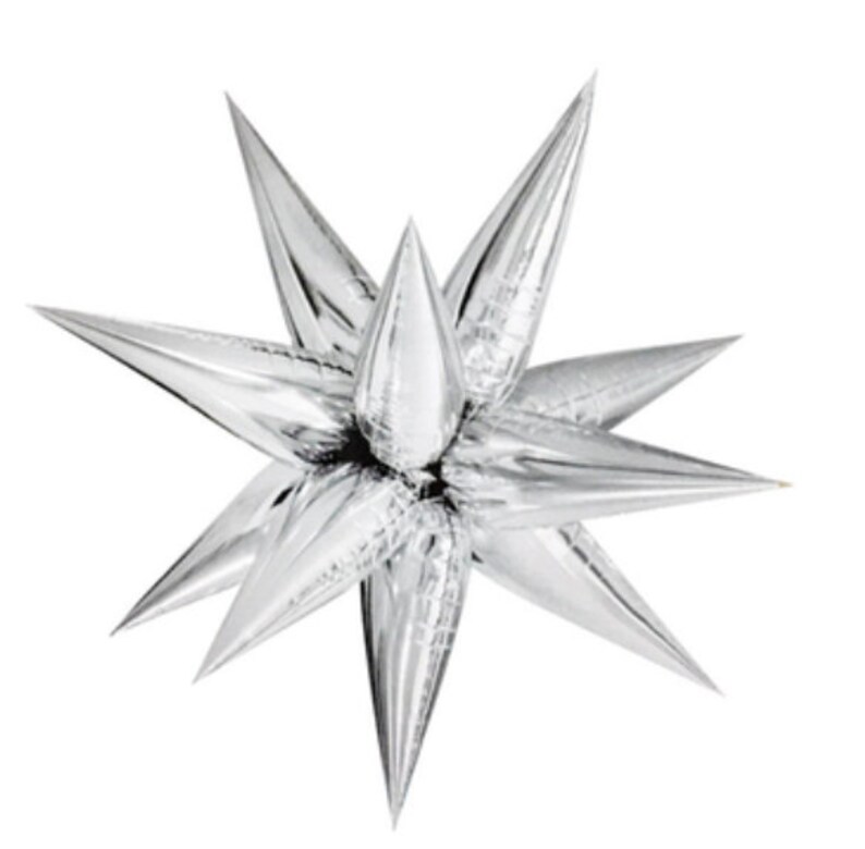 Large DIY 39" Silver/blue/silver Exploding Magic 12 Point Star Balloon ...