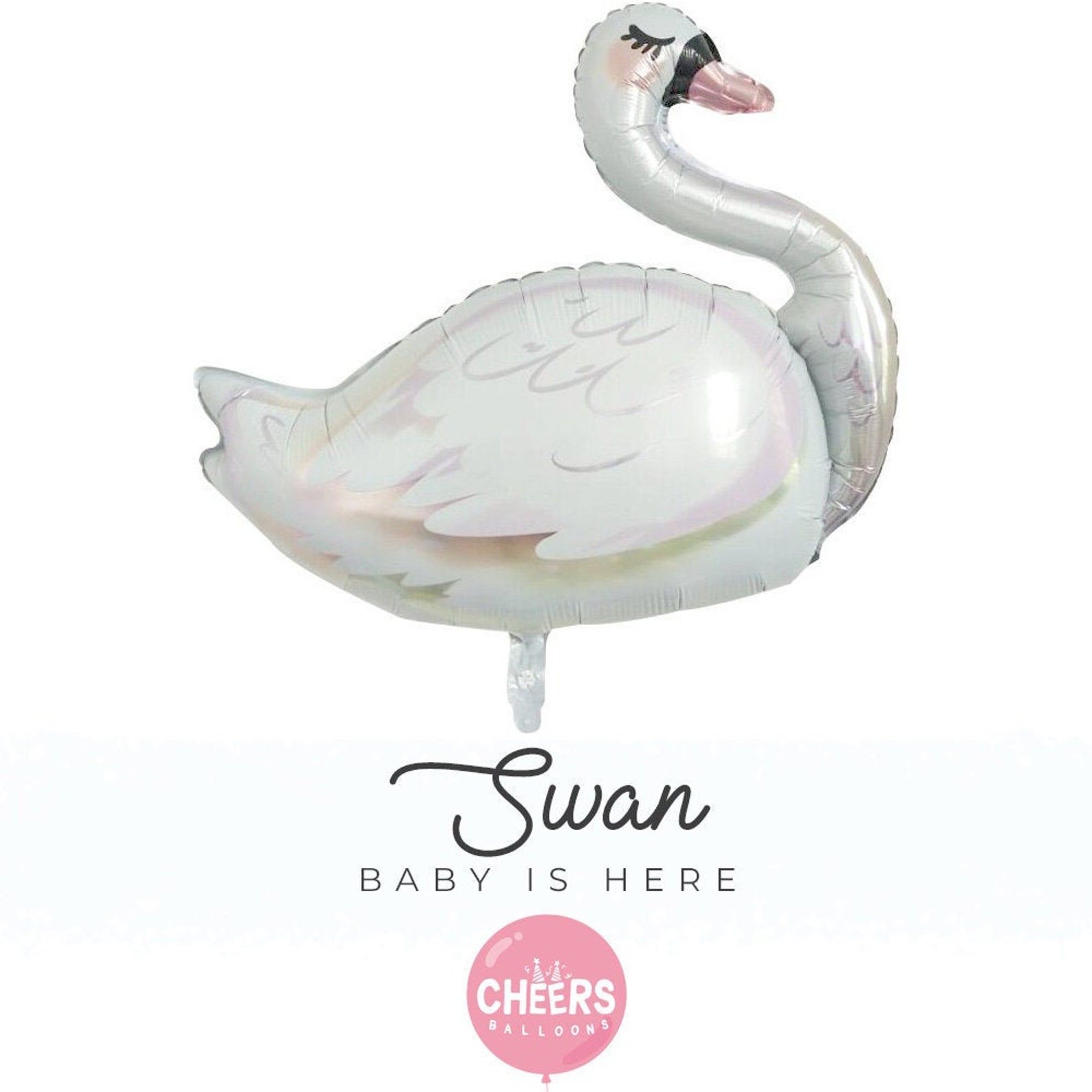 White Swan Foil Balloon Bird, Happy Birthday Party Balloon Party Decor ...