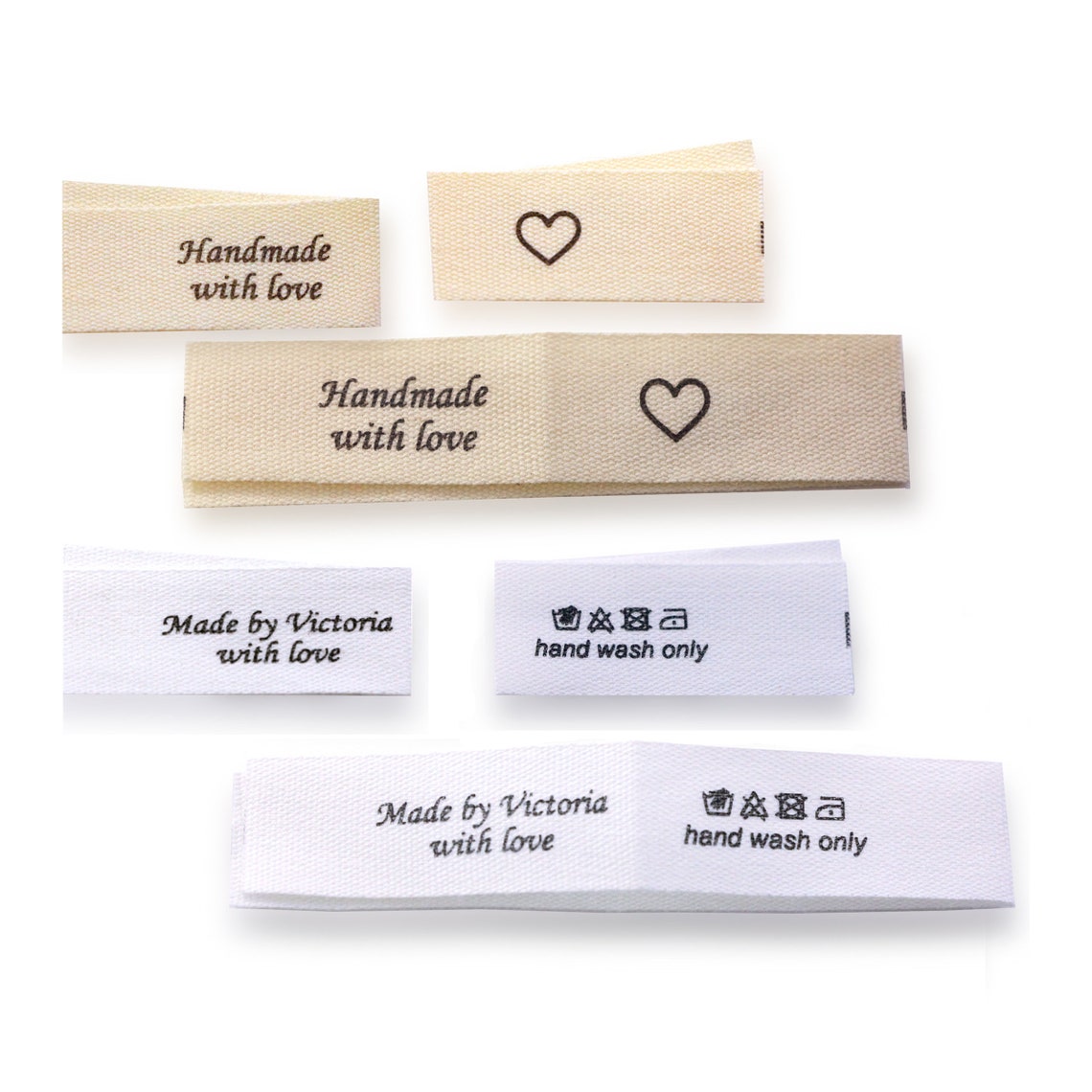 Personalized Cotton Sewing Labels - Centerfold - Etsy