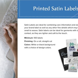 Custom Printed Satin Labels - Brand Logo Labels - Etsy
