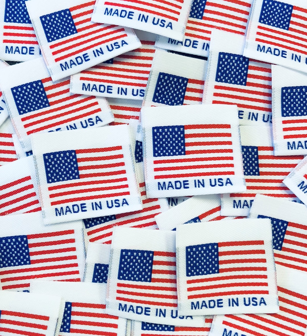 Made in USA Labels, American Flag Tags - Etsy