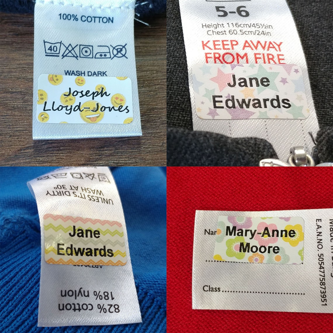 Funky Just Stick Name Labels. No Sew No Iron Fun Stick on - Etsy