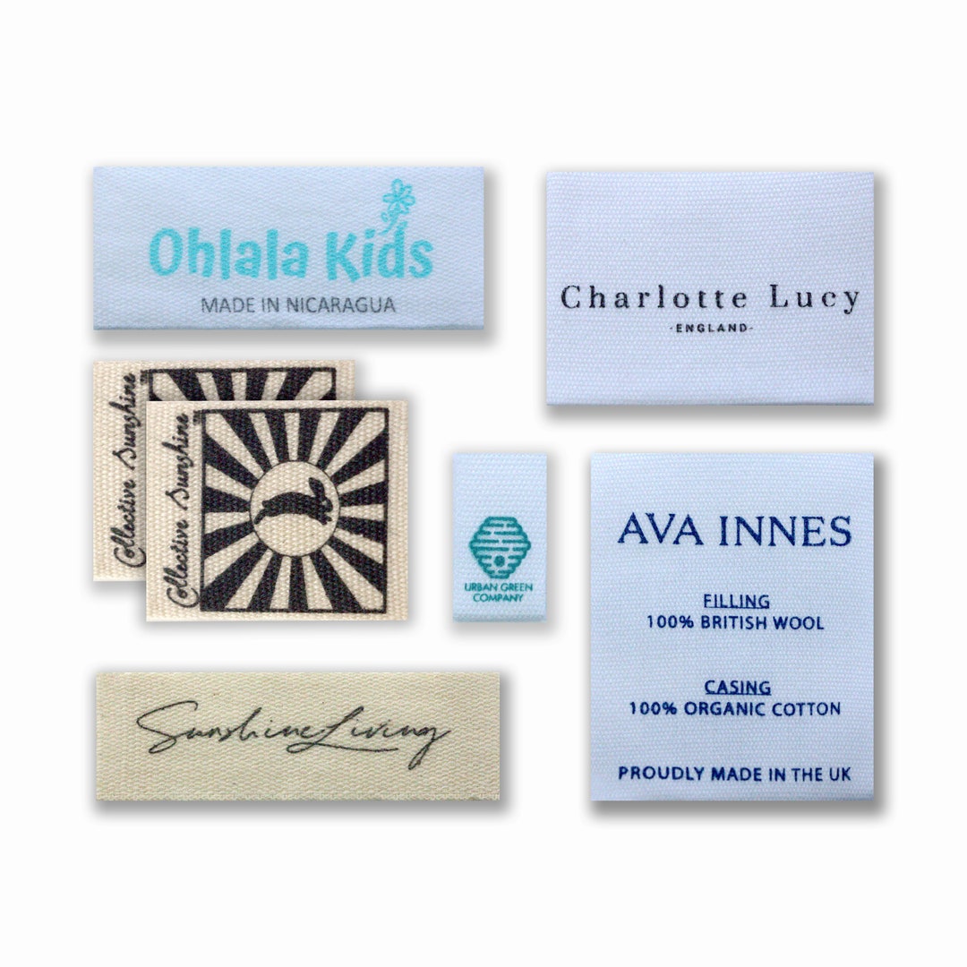 100% Cotton Custom Printed Labels - Clothing Brand Logo Labels - Etsy