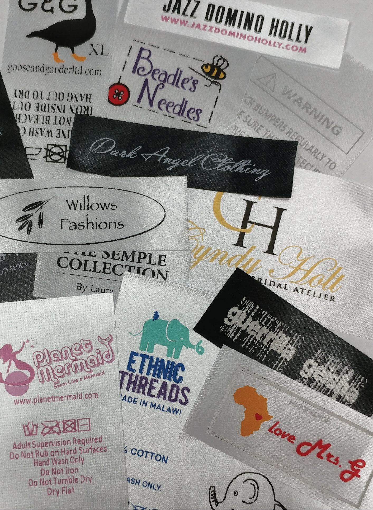 Custom Printed Satin Labels - Brand Logo Labels - Etsy