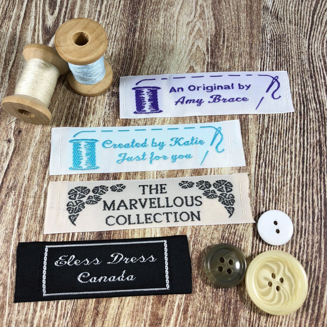100 Personalized Sewing Labels - 1" Wide, 100% Woven! - Etsy