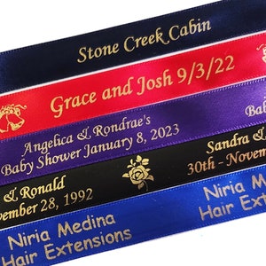 Personalized Satin Ribbon - Customized and Printed With Your Text for ...