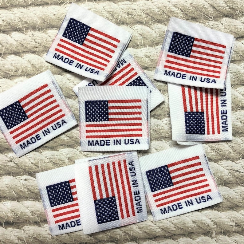 Made in USA Labels, American Flag Tags - Etsy