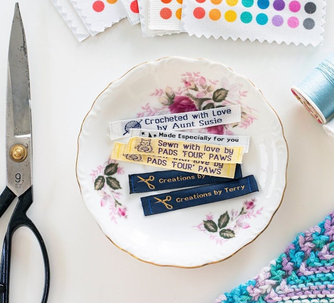 50 Personalized Sewing Labels - 1/2" Wide, 100% Woven! - Etsy