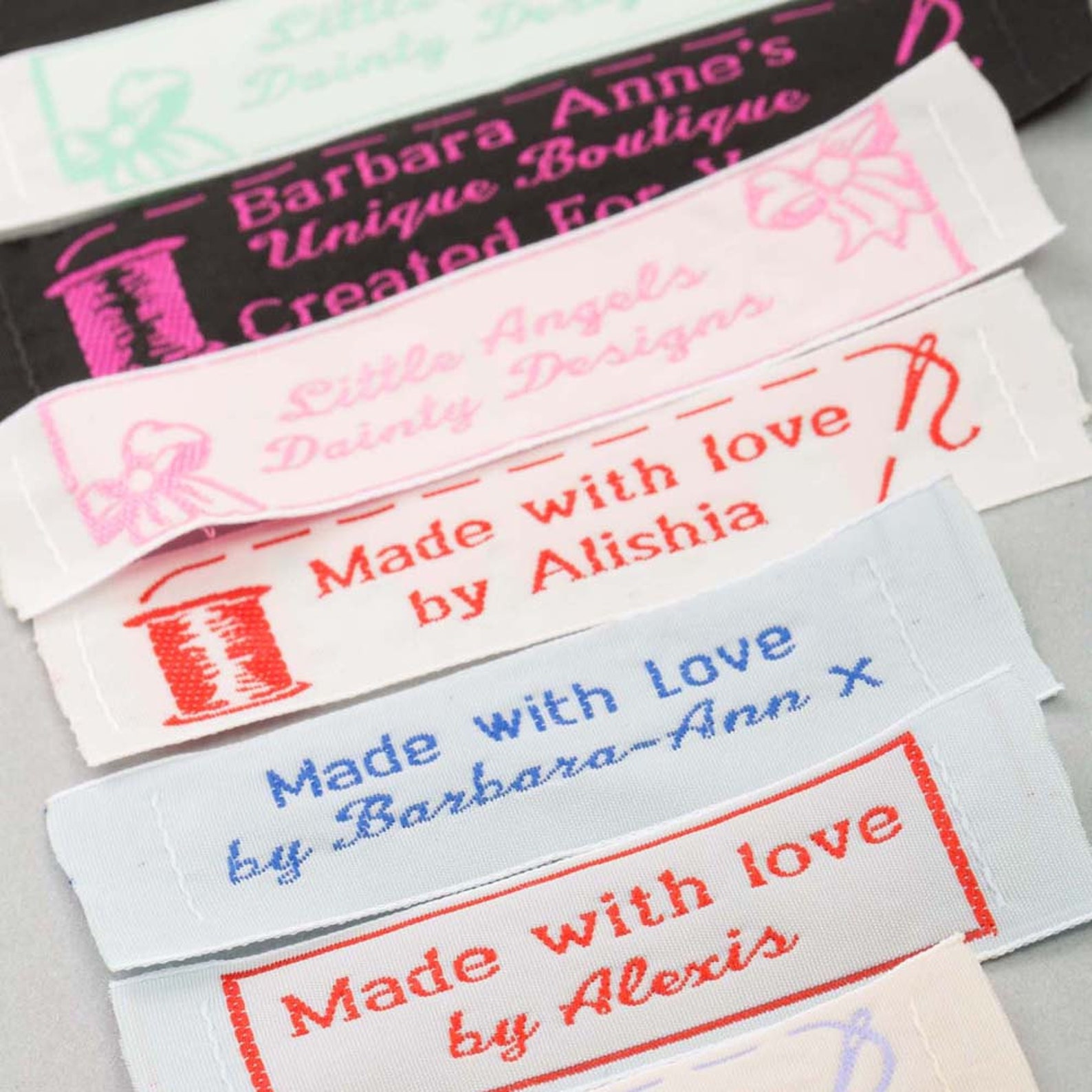 250 Personalized Sewing Labels 1 Wide 100% Woven - Etsy