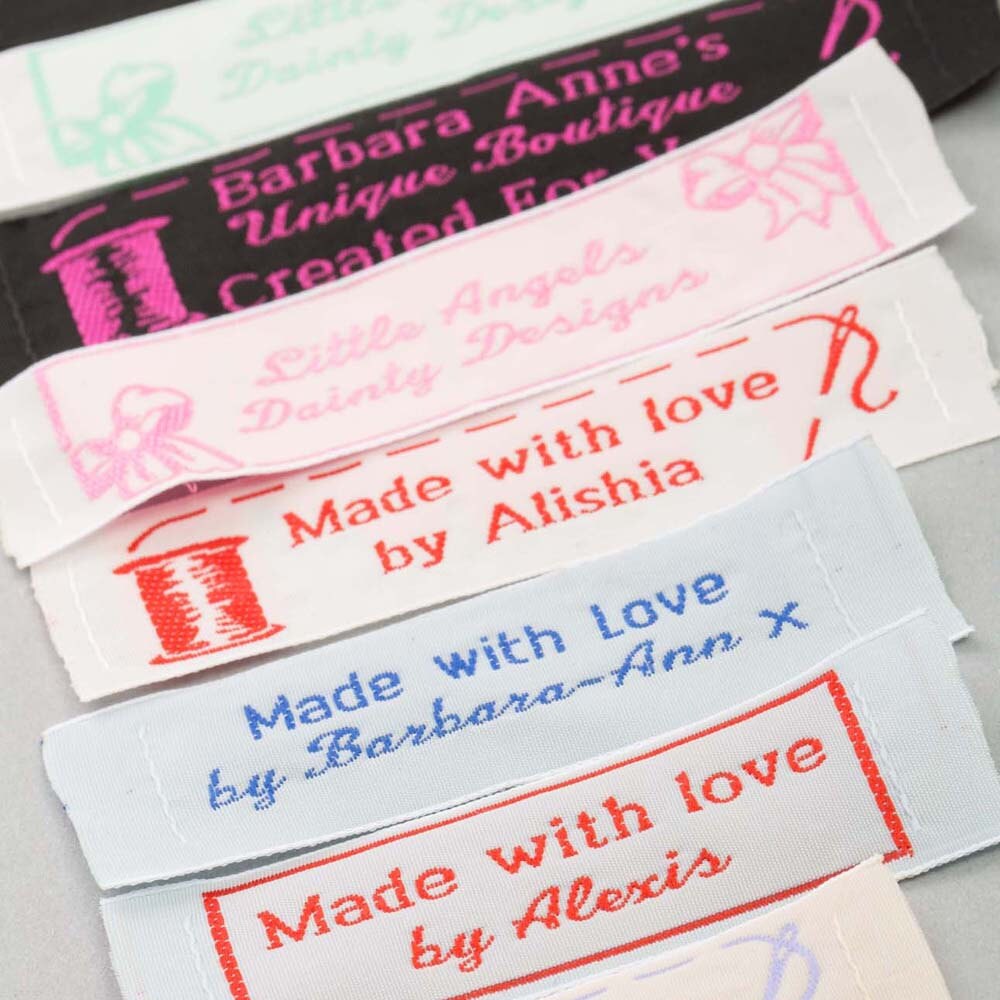 250 Personalized Sewing Labels 1 Wide 100% Woven - Etsy