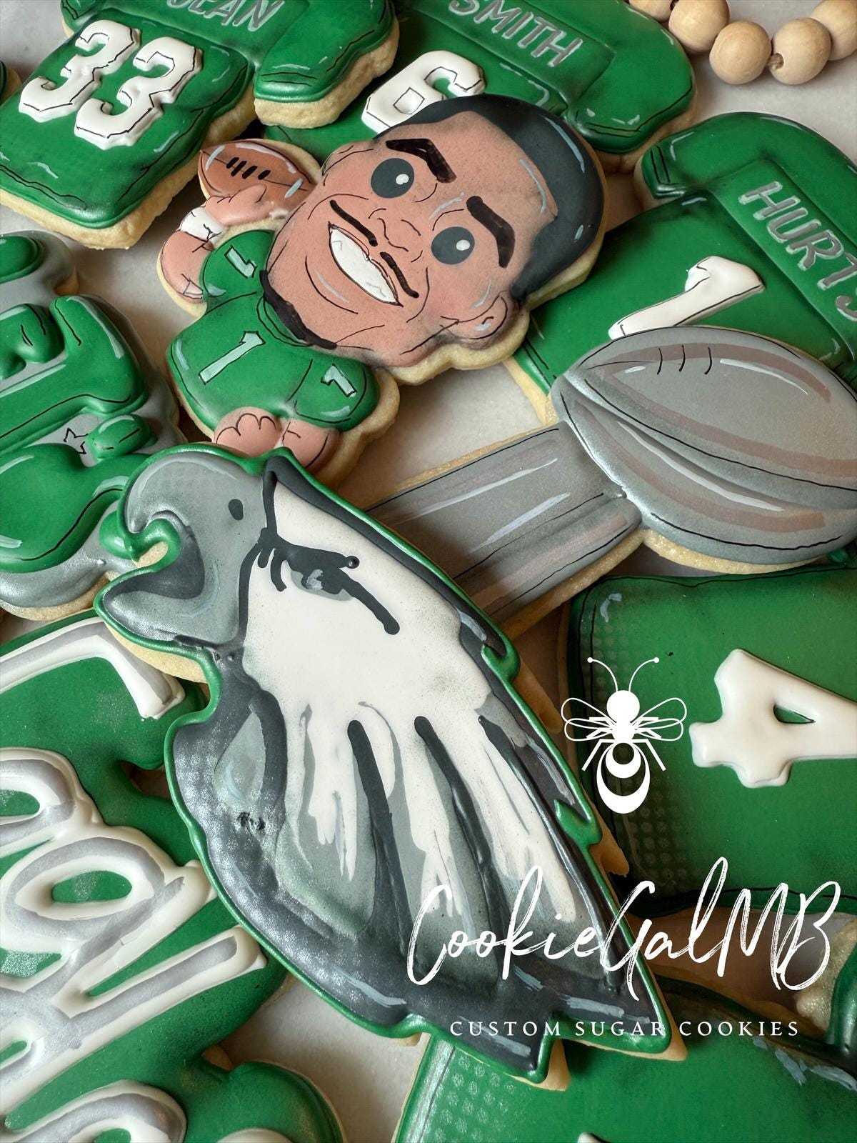 Philadelphia Eagles Inspired Cookies - Etsy