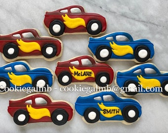 Two Fast Birthday Royal Icing Cookies, Car Racing Party, Car Birthday ...