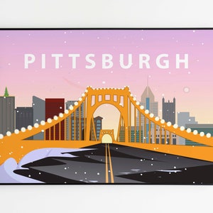 Snowy Pittsburgh Bridge Scene - Etsy