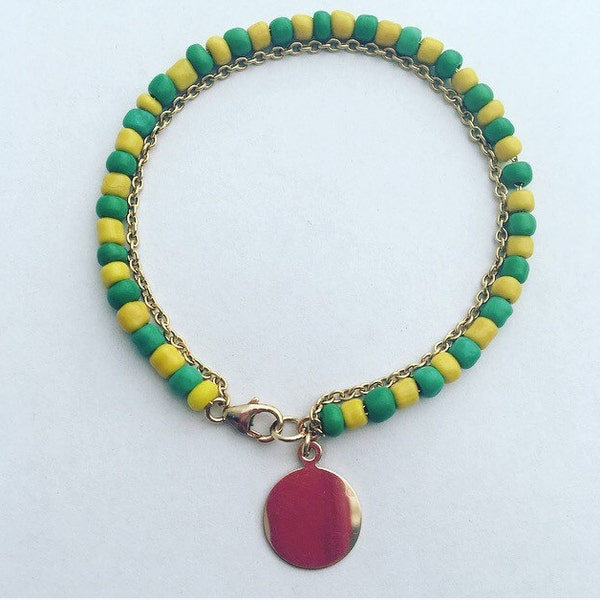 Orisha Beads Green and Yellow - Etsy