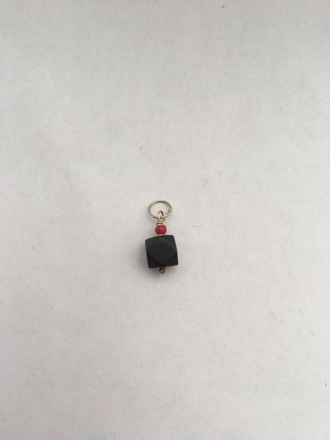 14k Yellow Solid Gold Azabache Pendant, Azabache and Coral Pendant - Etsy