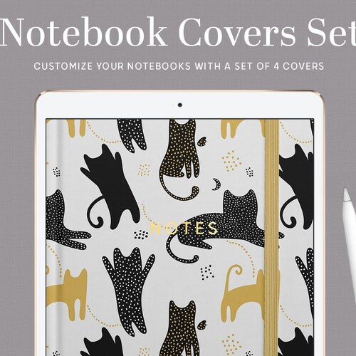 Digital Notebook Covers Set Goodnotes Study Notes | Etsy