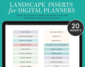Inserts for Digital Planner Goodnotes Noteshelf Notability | Etsy