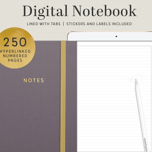 Digital Notebook Tab Template Goodnotes Hyperlinked Study - Etsy