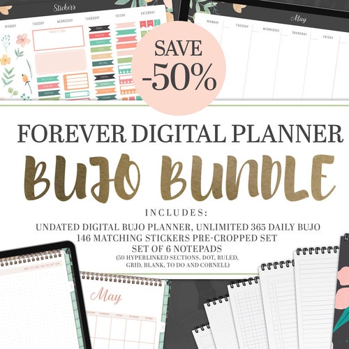 Digital Planner Forever Bundle Digital Bujo Undated - Etsy
