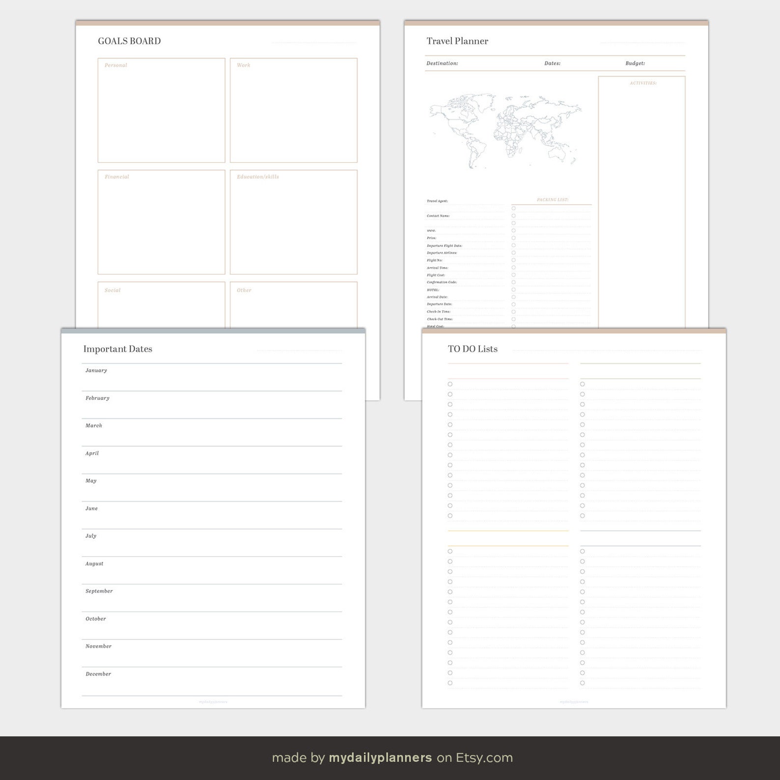 Inserts for Digital Planner PDF Template for Ipad Android - Etsy