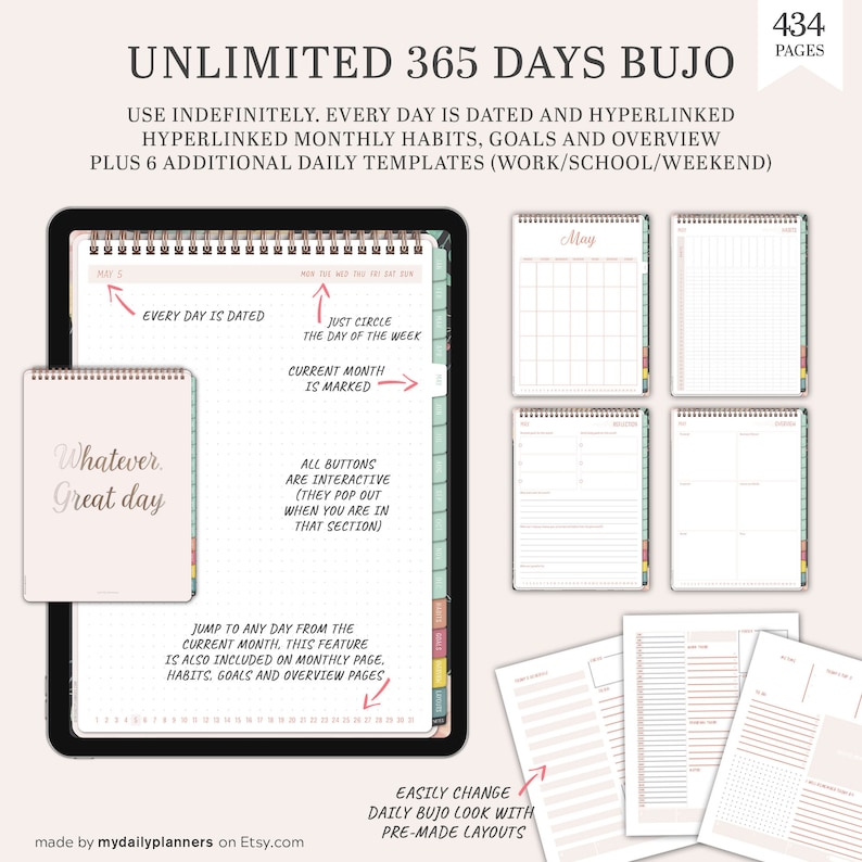 Digital Planner Forever Bundle Digital Bujo Undated - Etsy