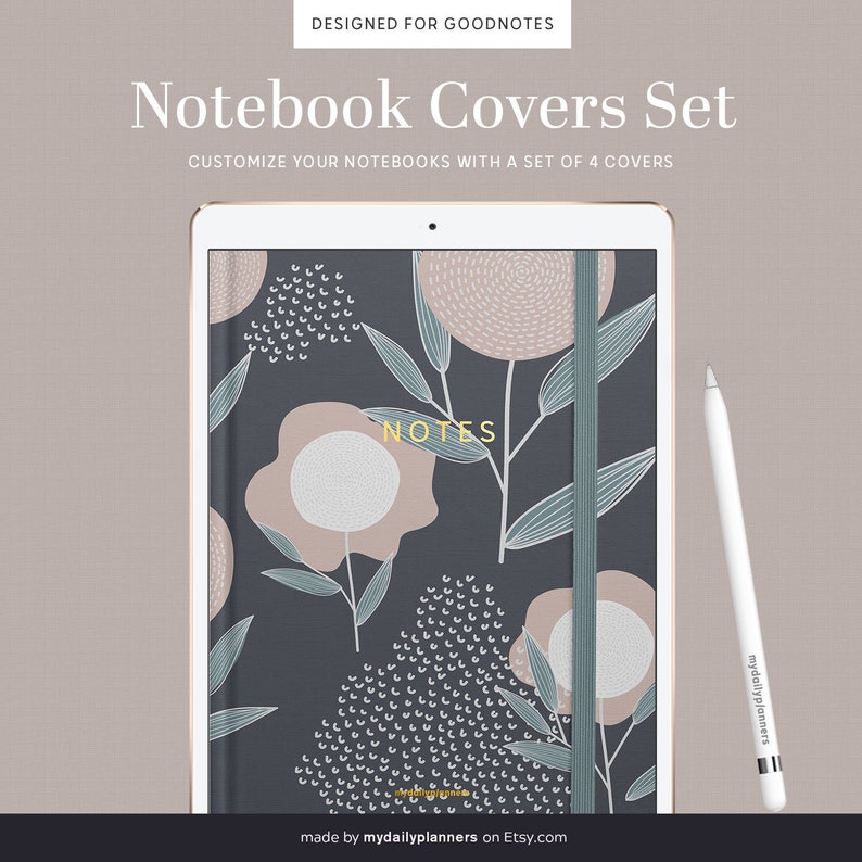 Digital Notebook Covers Set Goodnotes Study Notes | Etsy