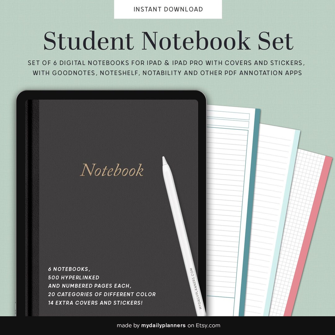 Digital Notebook, Set, Student | Goodnotes, Notability, Study Notes ...