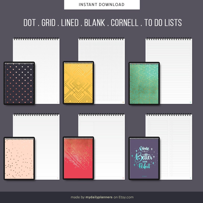 Digital Notepad Set Digital Notebook Hyperlinked PDF - Etsy