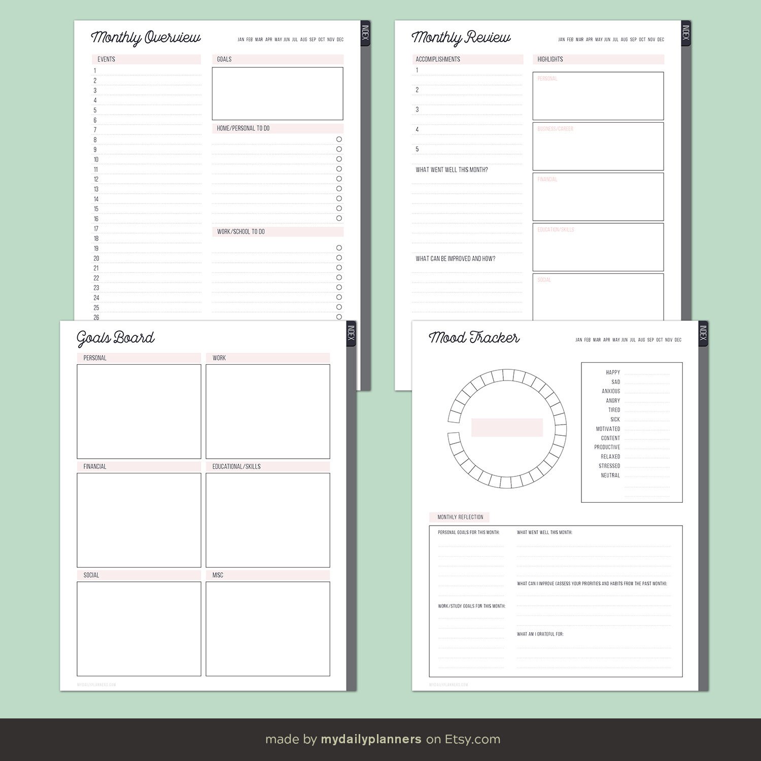 Portrait Inserts for Digital Planner | Pdf Template for Ipad, Android ...