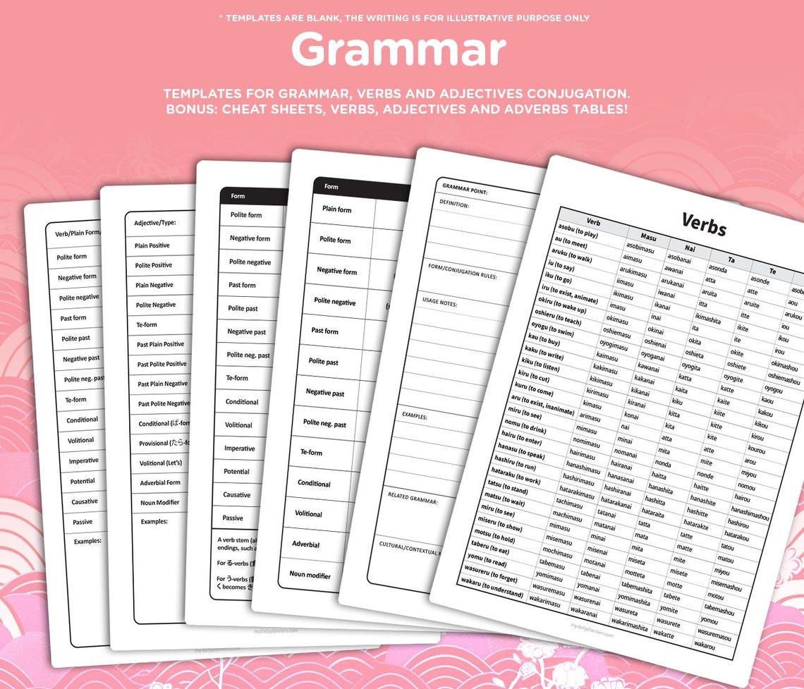 Printable Japanese Learning Templates | Hiragana, Katakana, Kanji ...