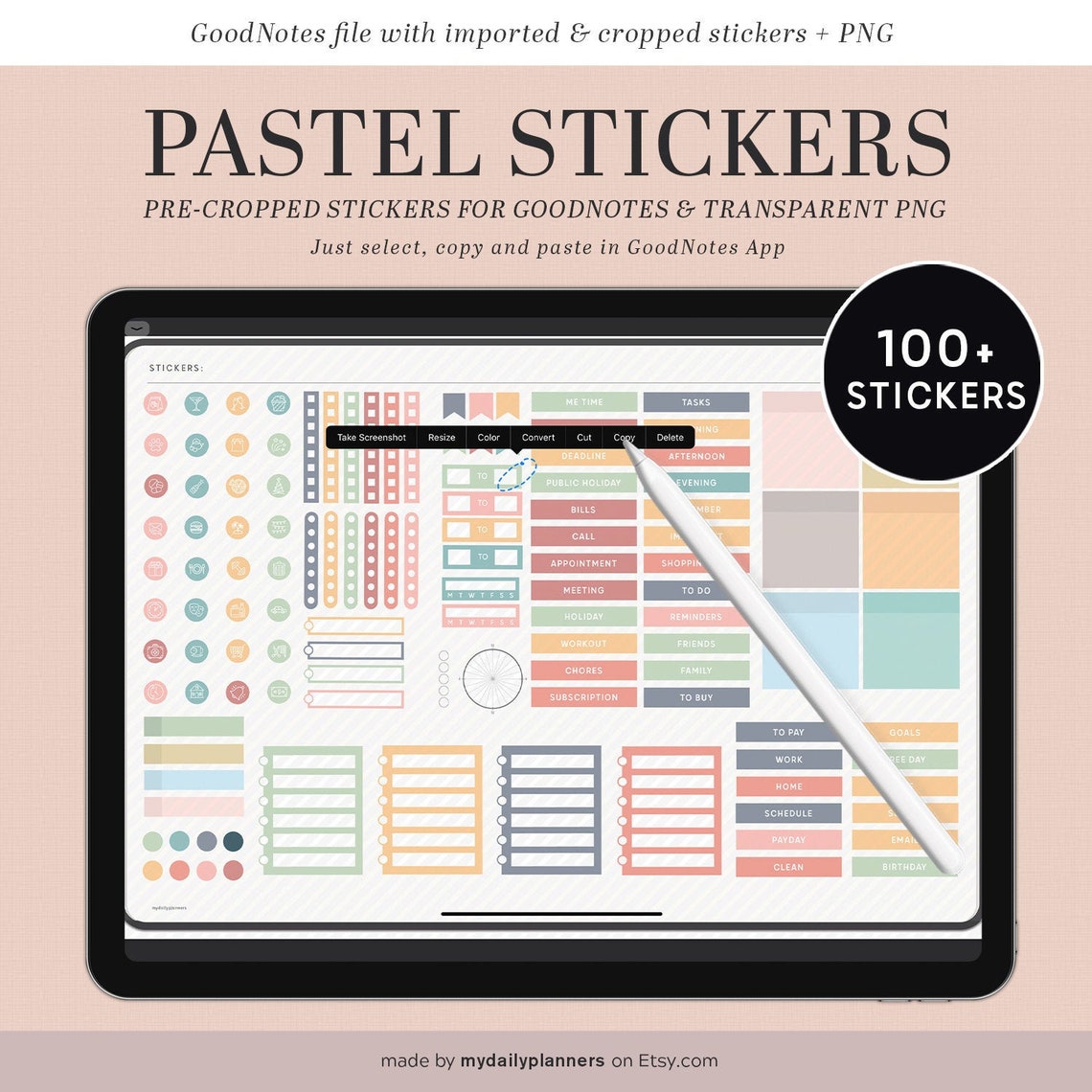 Digital Stickers for Digital Planning Pastel Stickers Set - Etsy