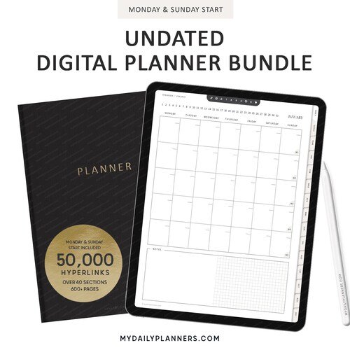 Undated Digital Planner Goodnotes Planner Ipad Planner | Etsy