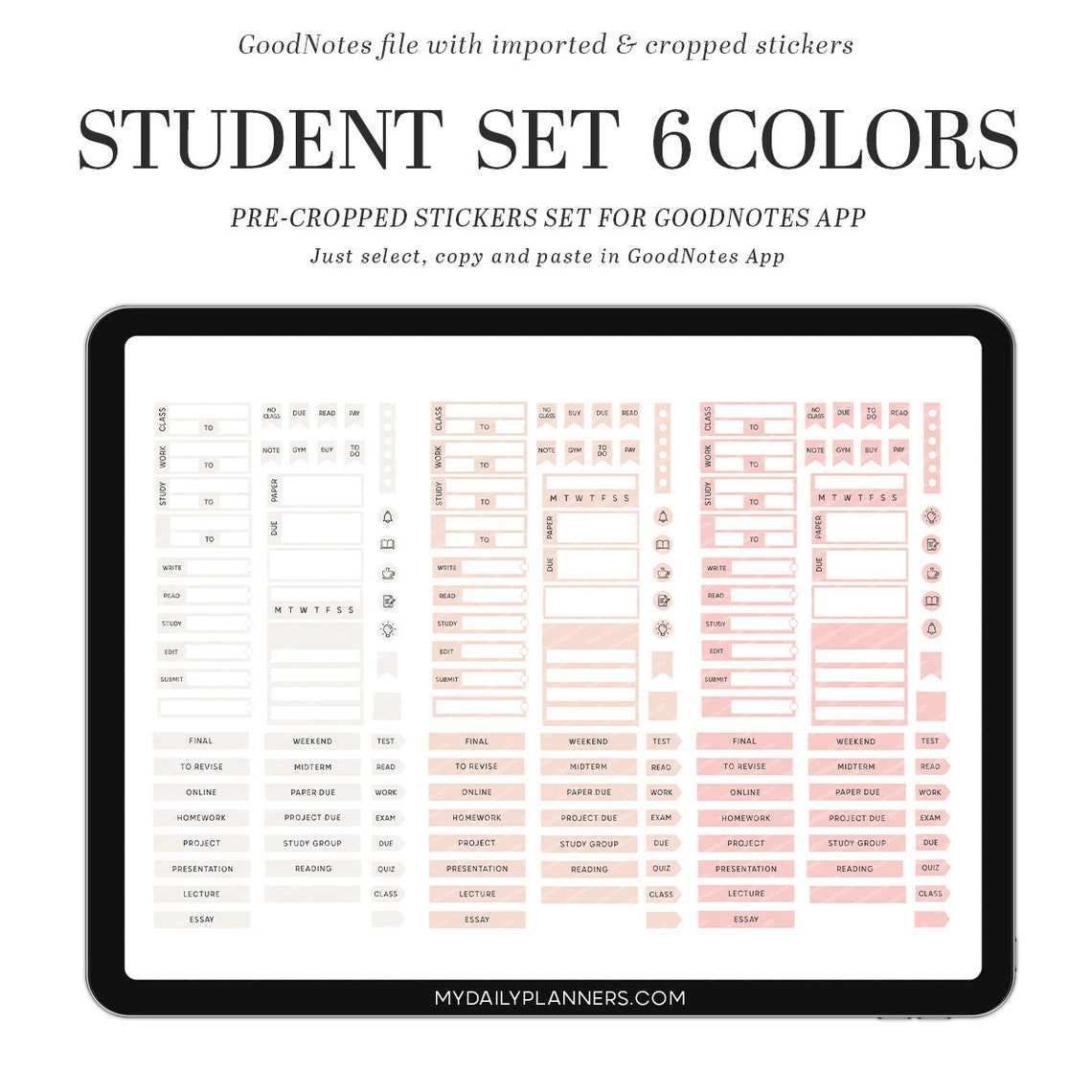 Digital Planner Stickers Student for Digital Planning - Etsy