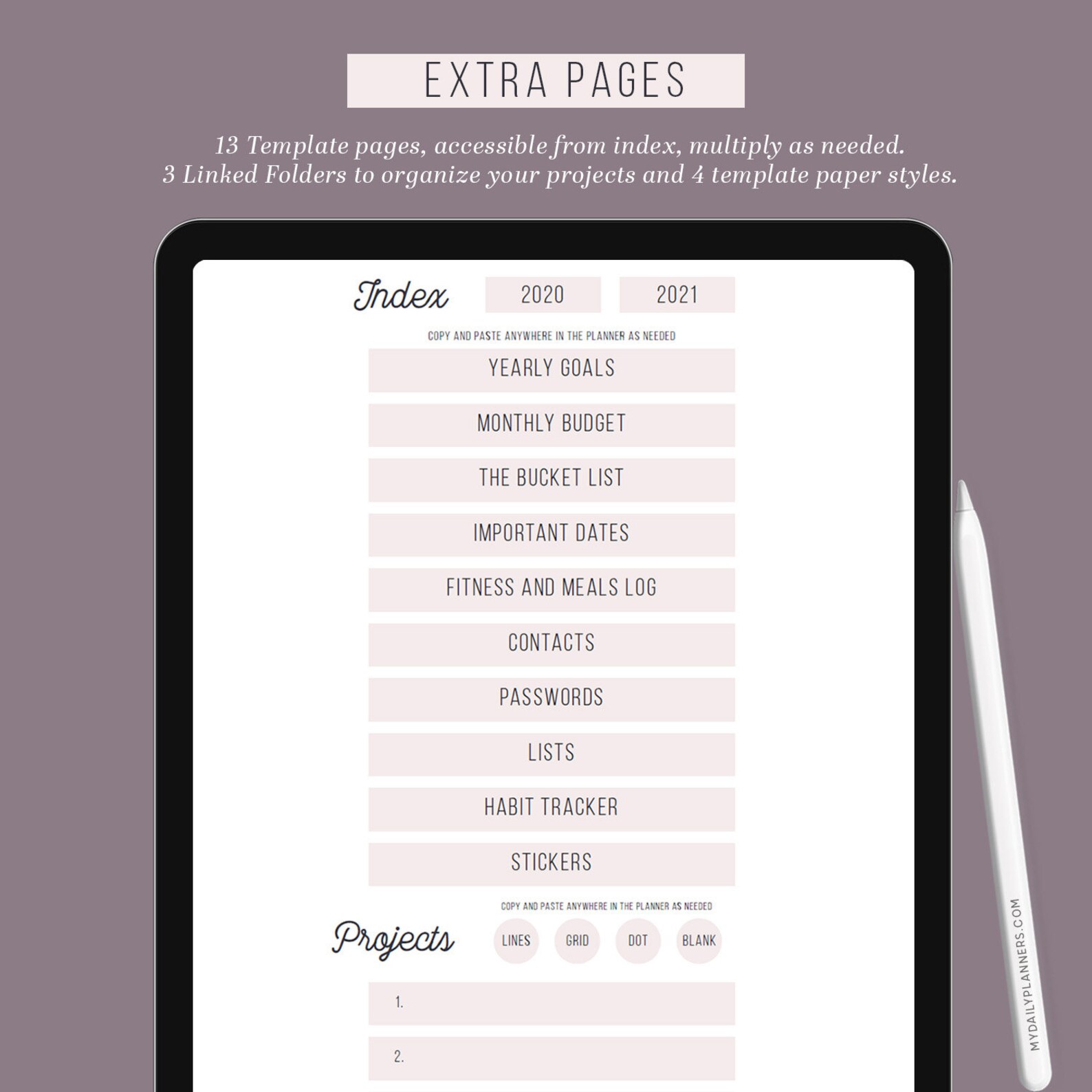 Undated Digital Planner Goodnotes Notability Ipad Planner | Etsy