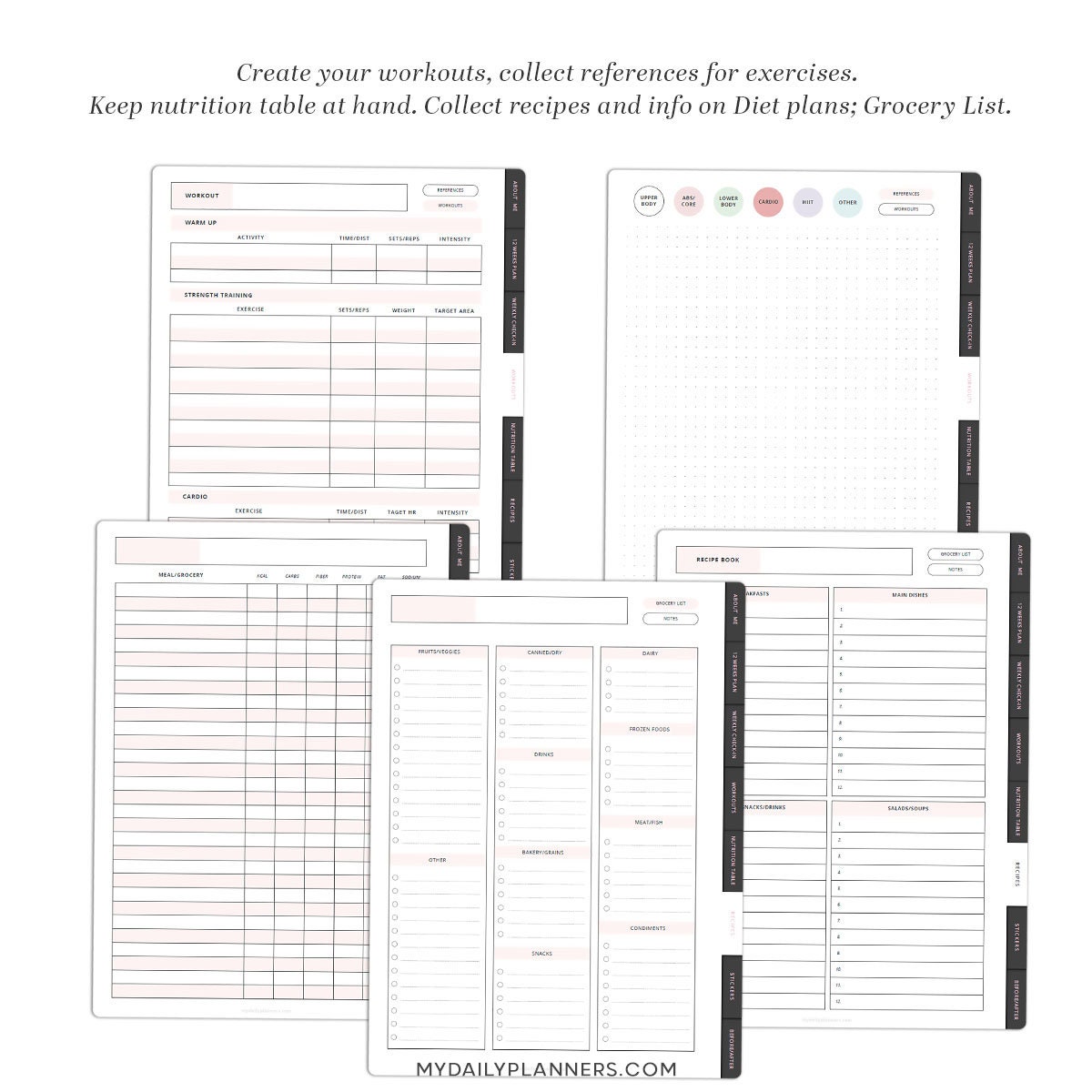 Digital Fitness Planner Fitness Planner Ipad Workout Planner - Etsy