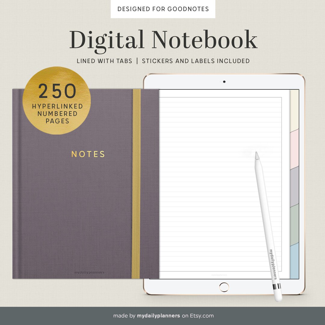 Digital Notebook Tab Template | Goodnotes Hyperlinked Study Notes ...