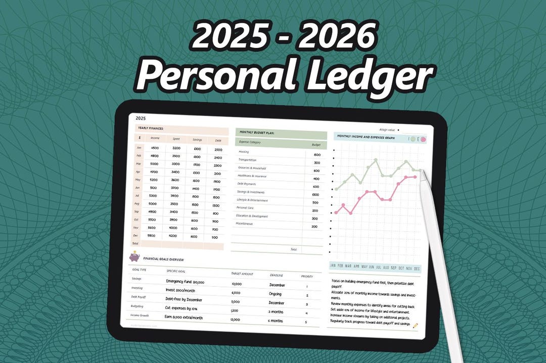 Digital Budget Tracker | Personal Finance Planner for iPad & Tablet ...