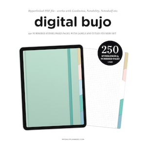 Digital Bujo Notebook 5 Tab Template | Goodnotes Digibujo Hyperlinked ...