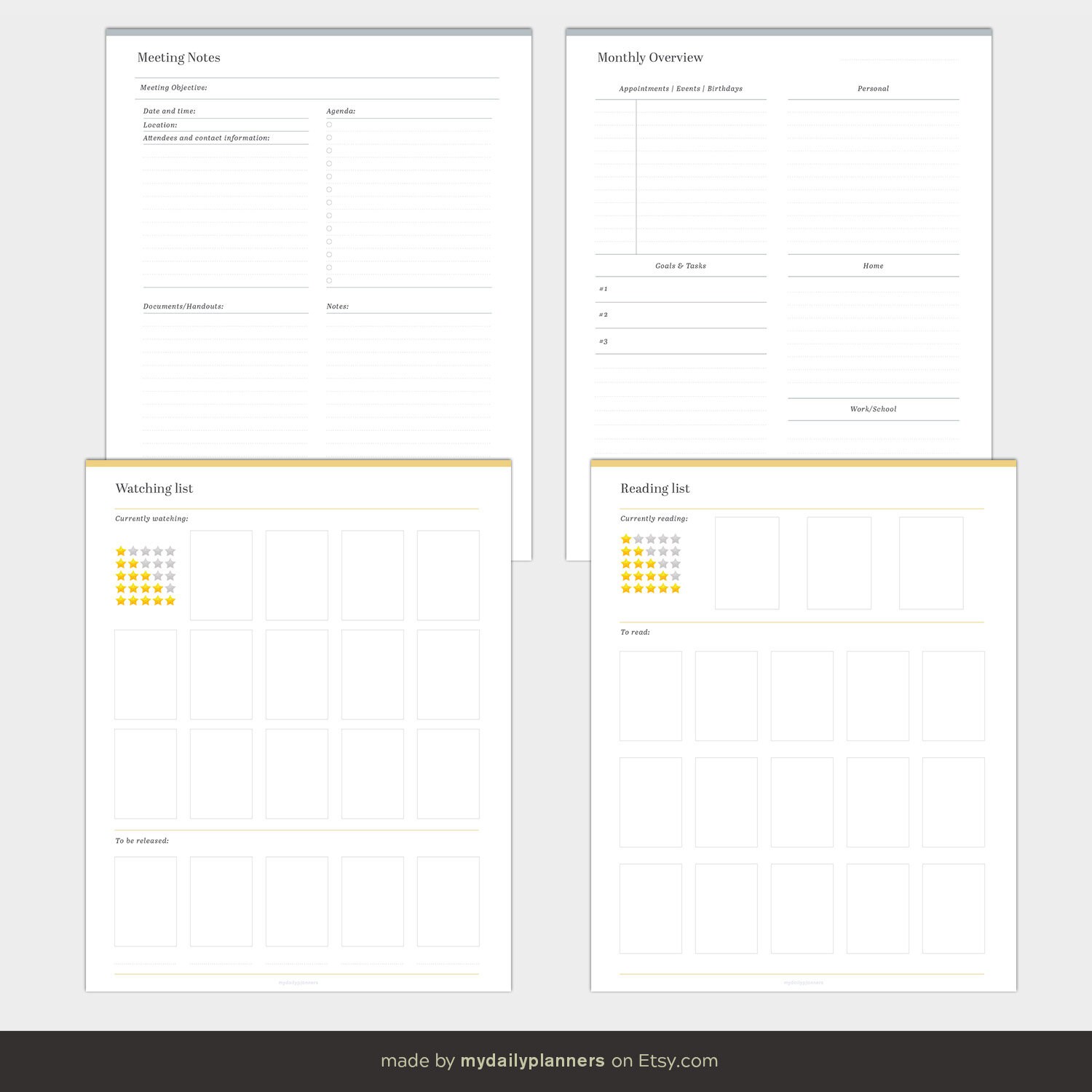 Inserts for Digital Planner PDF Template for Ipad Android - Etsy